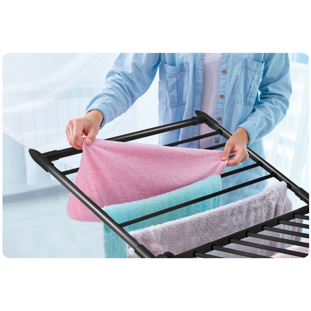 Suszarka na pranie stojąca rozkładana Debora czarna 19 mb > Massido